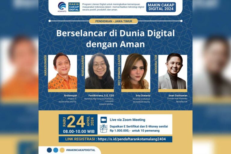 Webinar di Kota Malang, Kemenkominfo Kembali Ajak Berselancar Aman di Dunia Digital